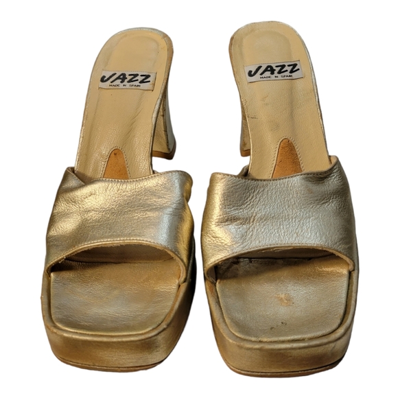 Jazz | Shoes | Vintage Gold Metallic Slides From The 7s Hippie Boho ...